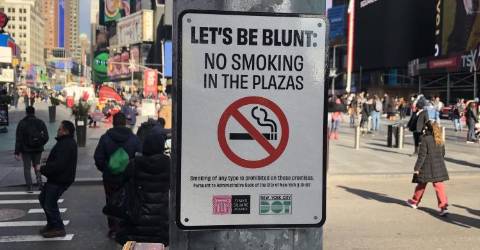 A “Blunt” Message In Times Square: No Smoking